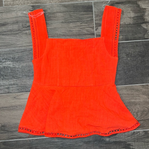 entro | Tops | Entro Large Peplum Linen Red Top L | Poshmark